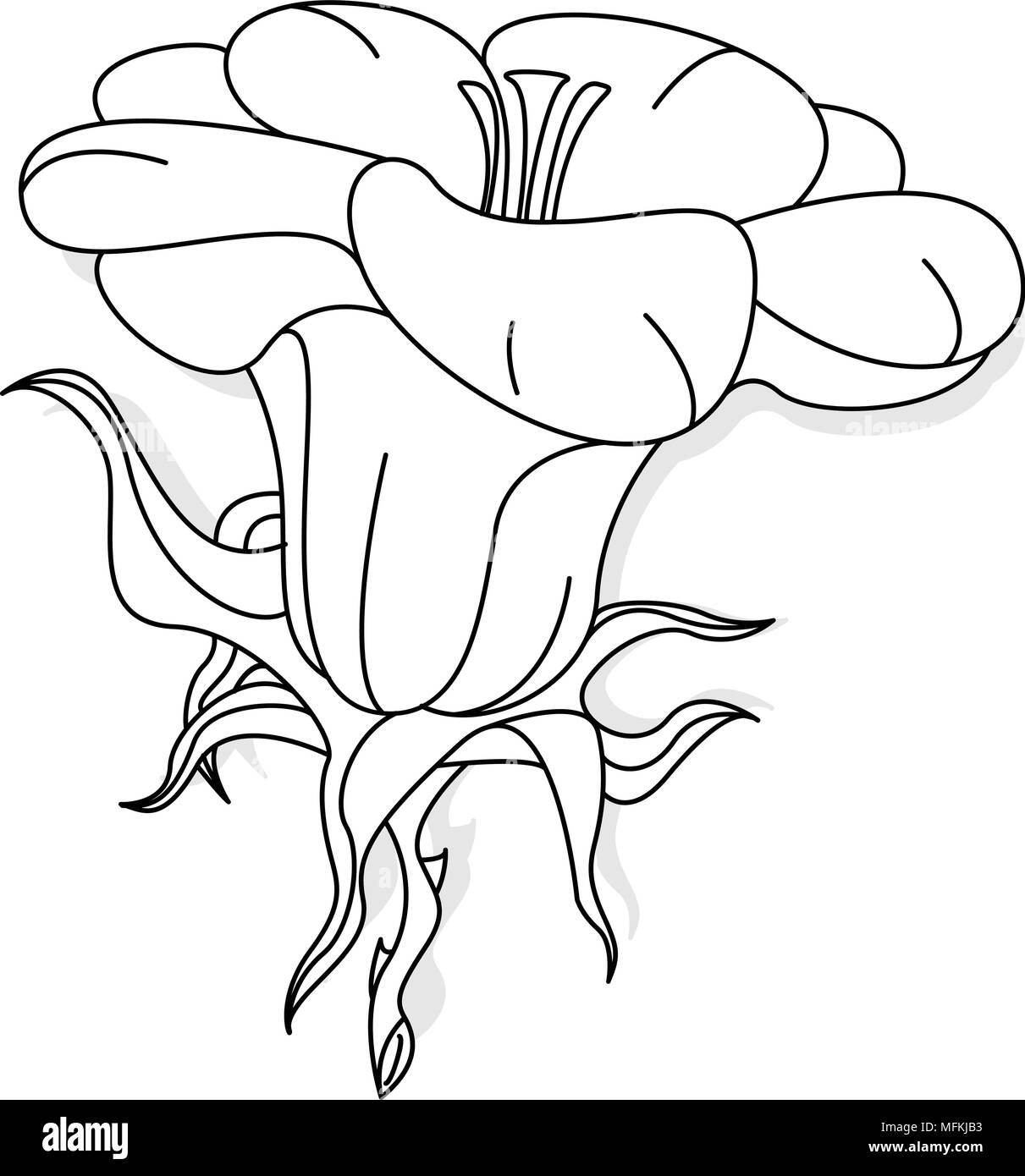 Fantasy flower illustration set on white isolated Stock Vector Image ...