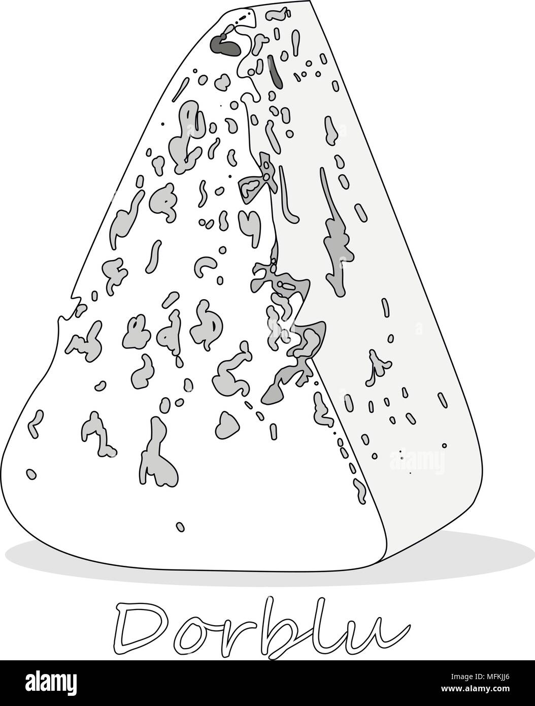 Blue cheese collection - dorblu illustration isolated Stock Vector ...