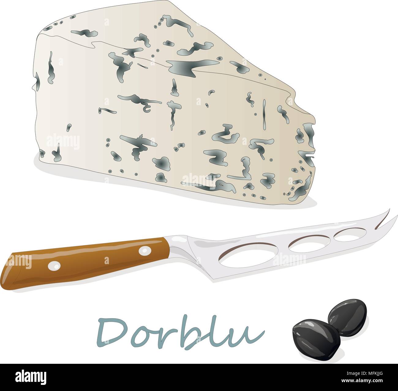 Blue cheese collection - dorblu illustration isolated Stock Vector ...