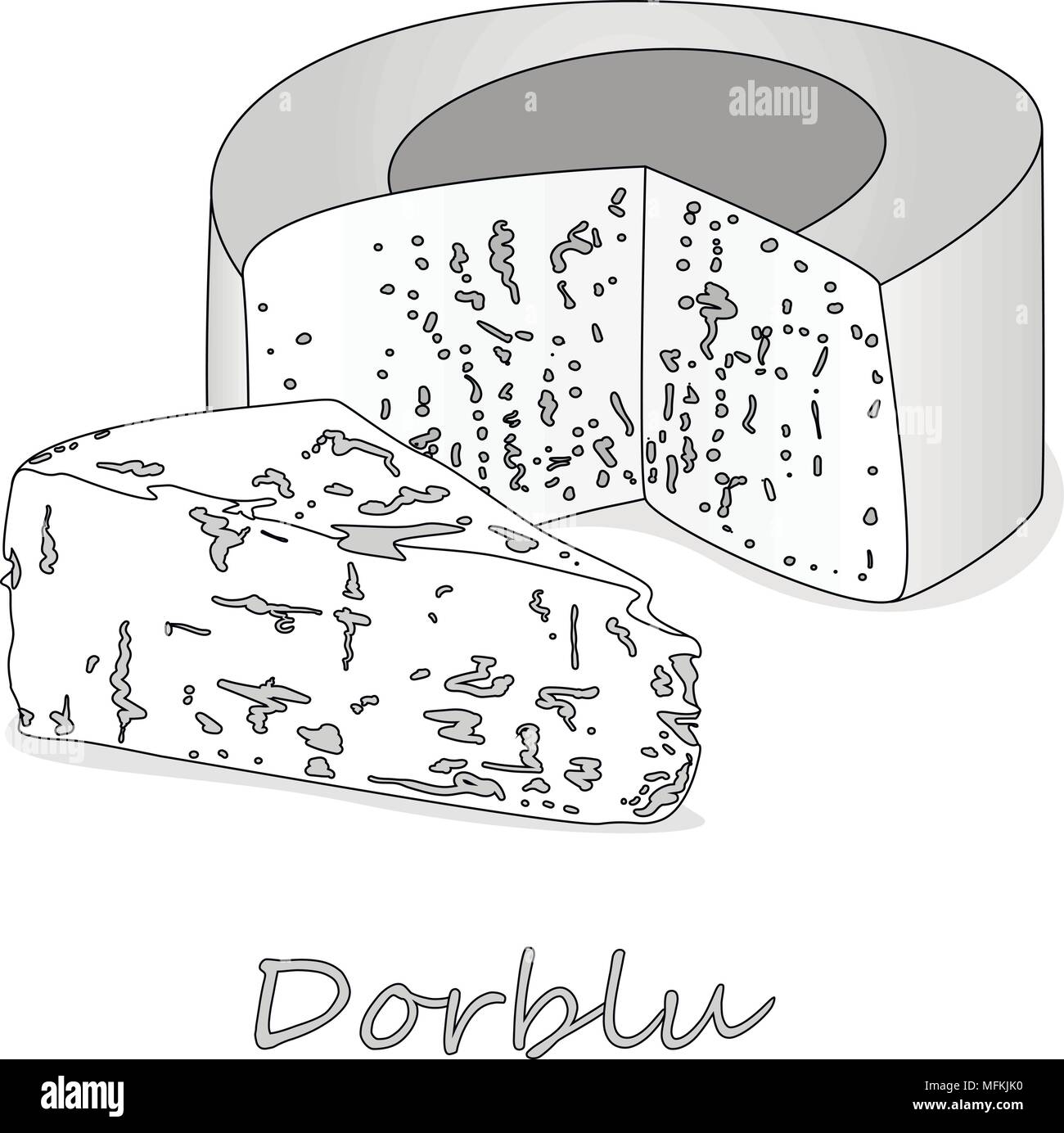 Blue cheese collection - dorblu illustration isolated Stock Vector ...