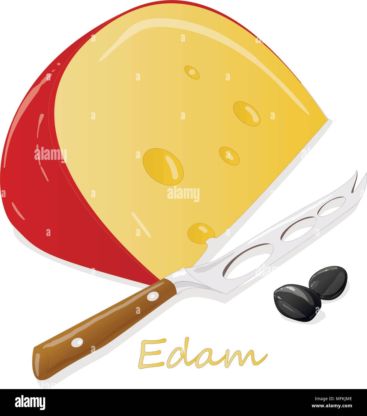Edam cheese food collection illustration Stock Vector Image & Art - Alamy