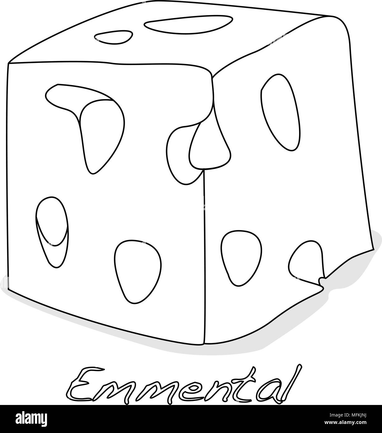 Emmental cheese on white Black and White Stock Photos & Images - Alamy