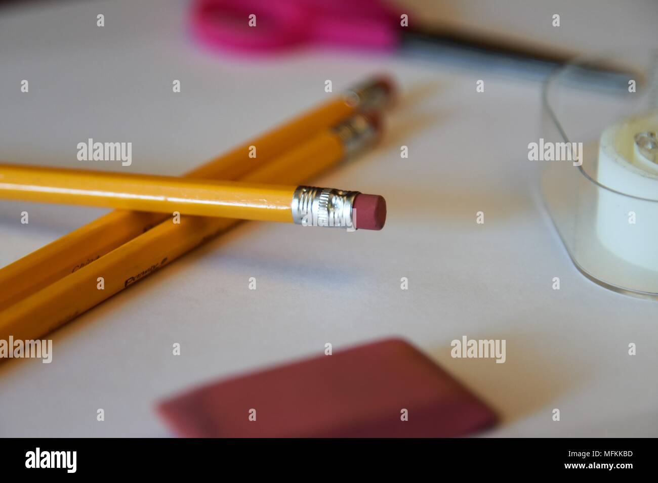 eraser on tip of pencil Stock Photo - Alamy