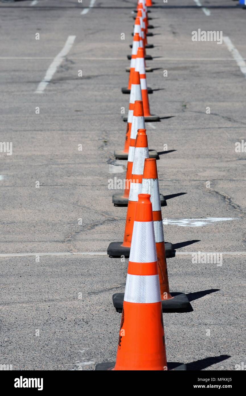 Traffic safety cones on street Stock Photo - Alamy
