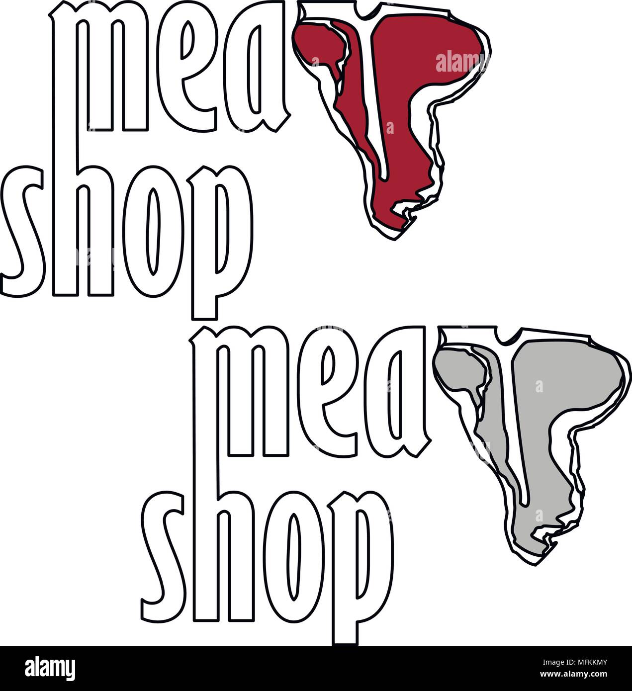Steak House or Meat Store Labels, Emblems, Logo Templates. Signs Set ...