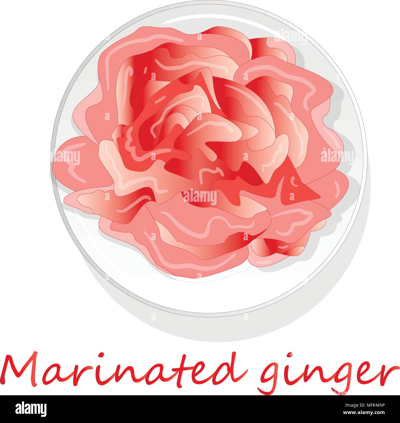 Marinated ginger slices illustration isolated on white Stock Vector ...