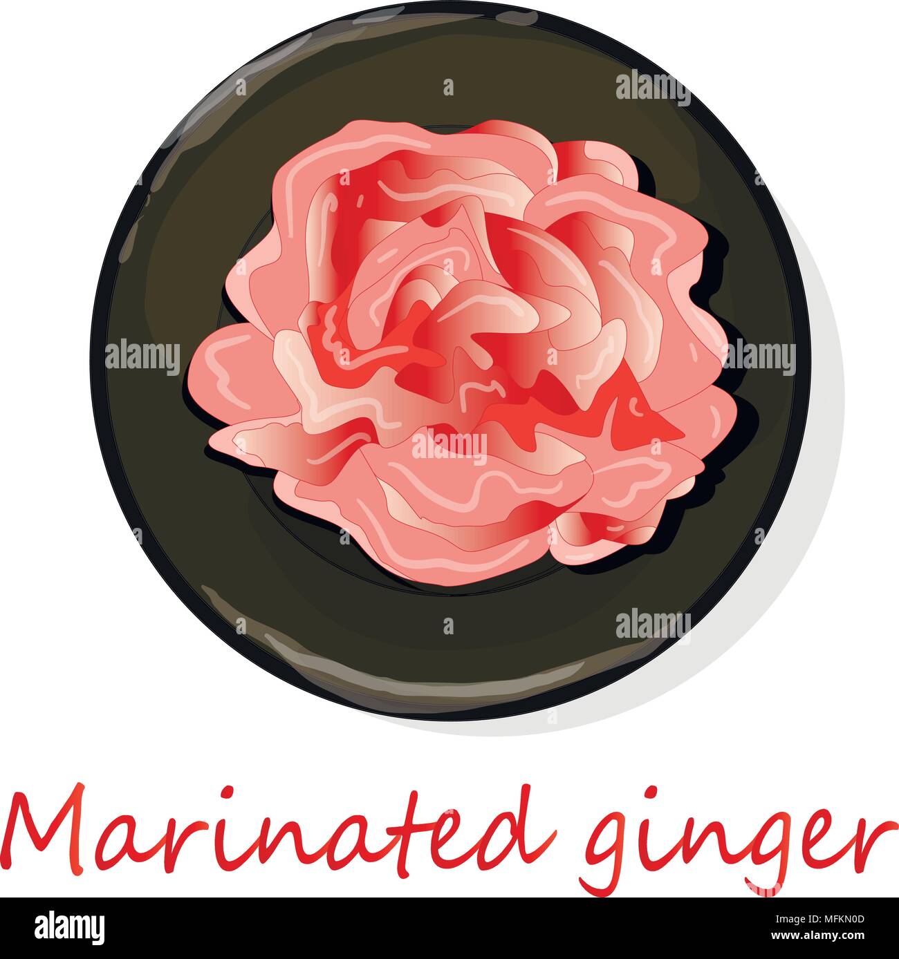 Marinated ginger slices illustration isolated on white Stock Vector ...