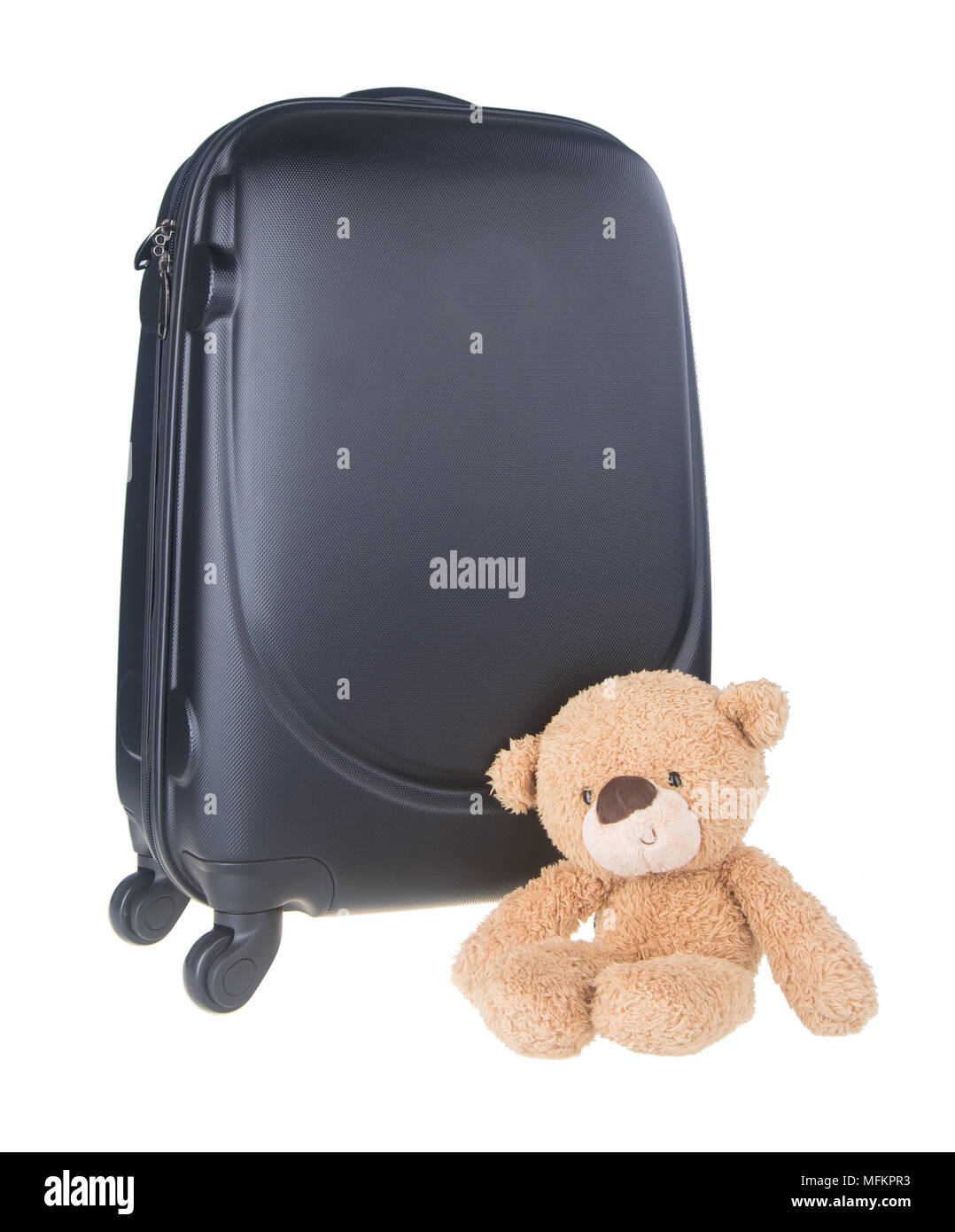 Teddy Bear with luggage. Teddy Bear on the background Stock Photo - Alamy
