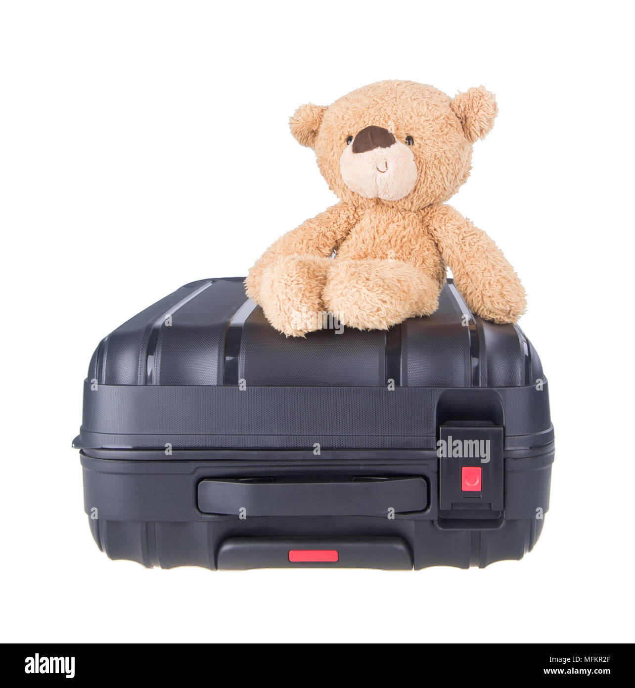 Teddy Bear with luggage. Teddy Bear on the background Stock Photo - Alamy