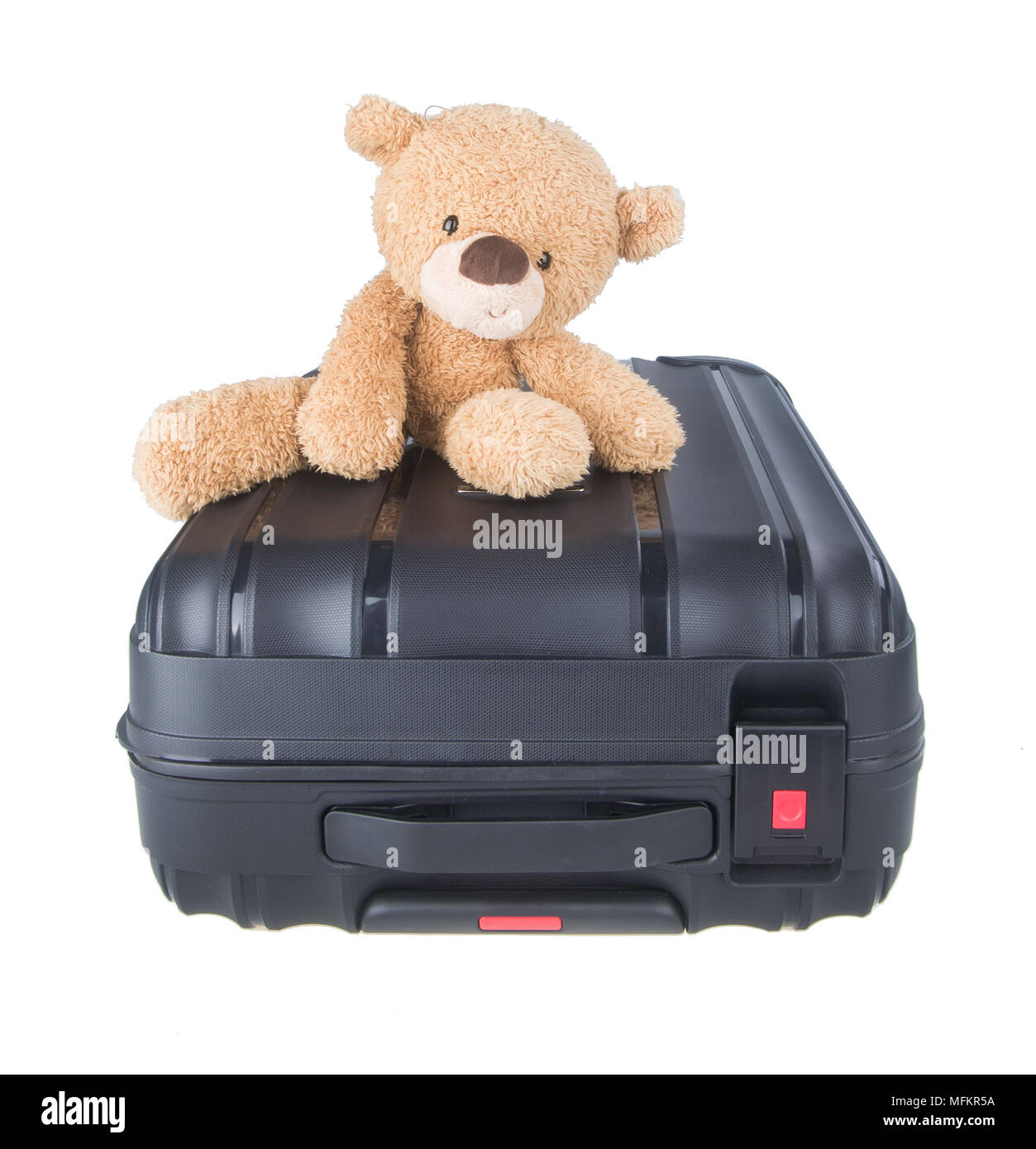 Teddy Bear with luggage. Teddy Bear on the background Stock Photo - Alamy