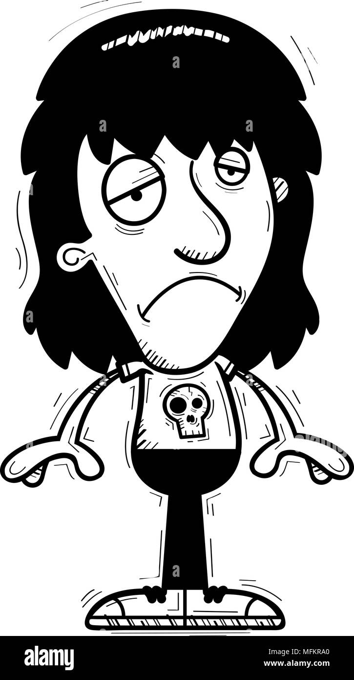 A cartoon illustration of a metalhead looking sad Stock Vector Image ...