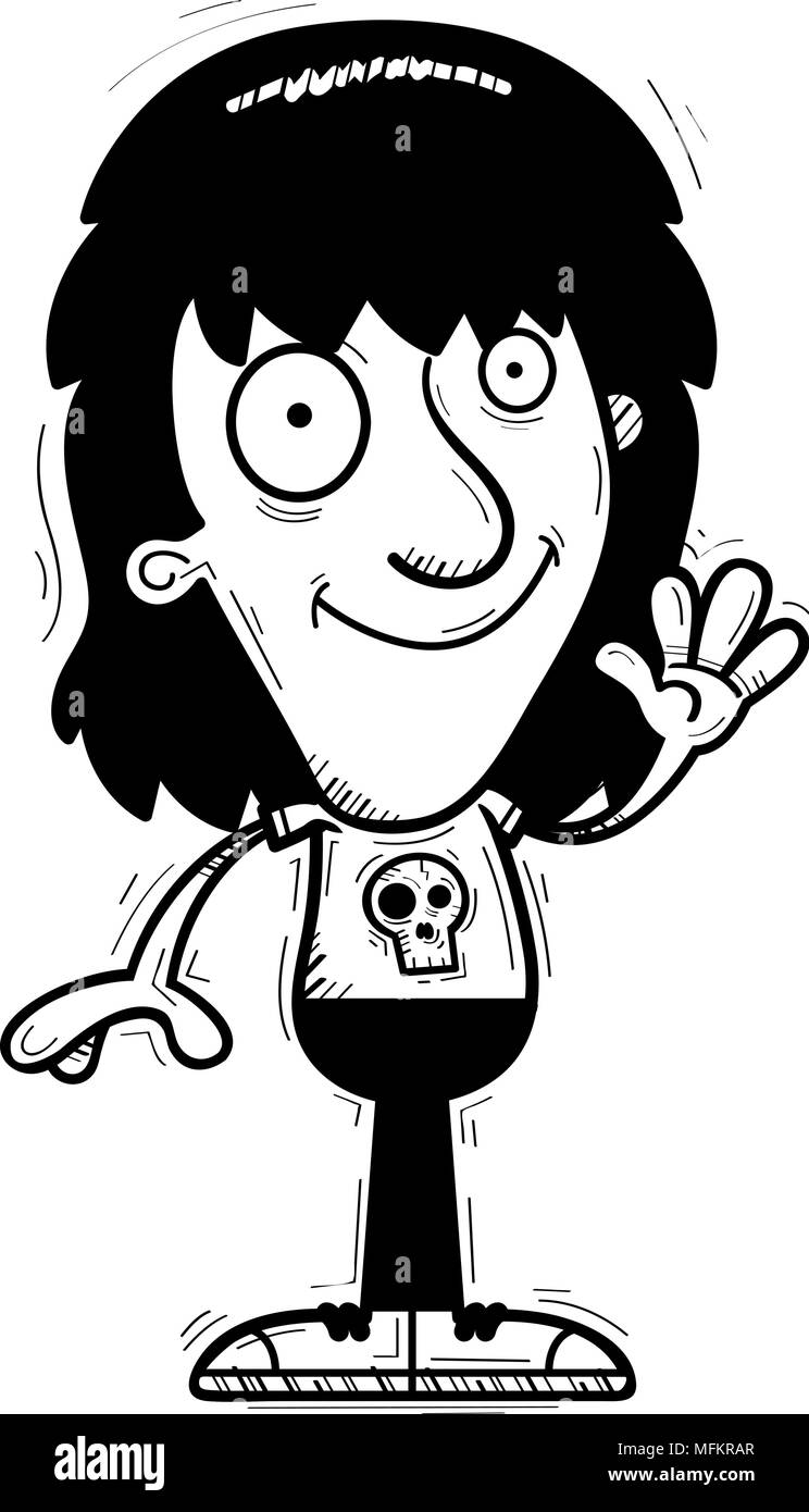 A cartoon illustration of a metalhead waving Stock Vector Image & Art ...