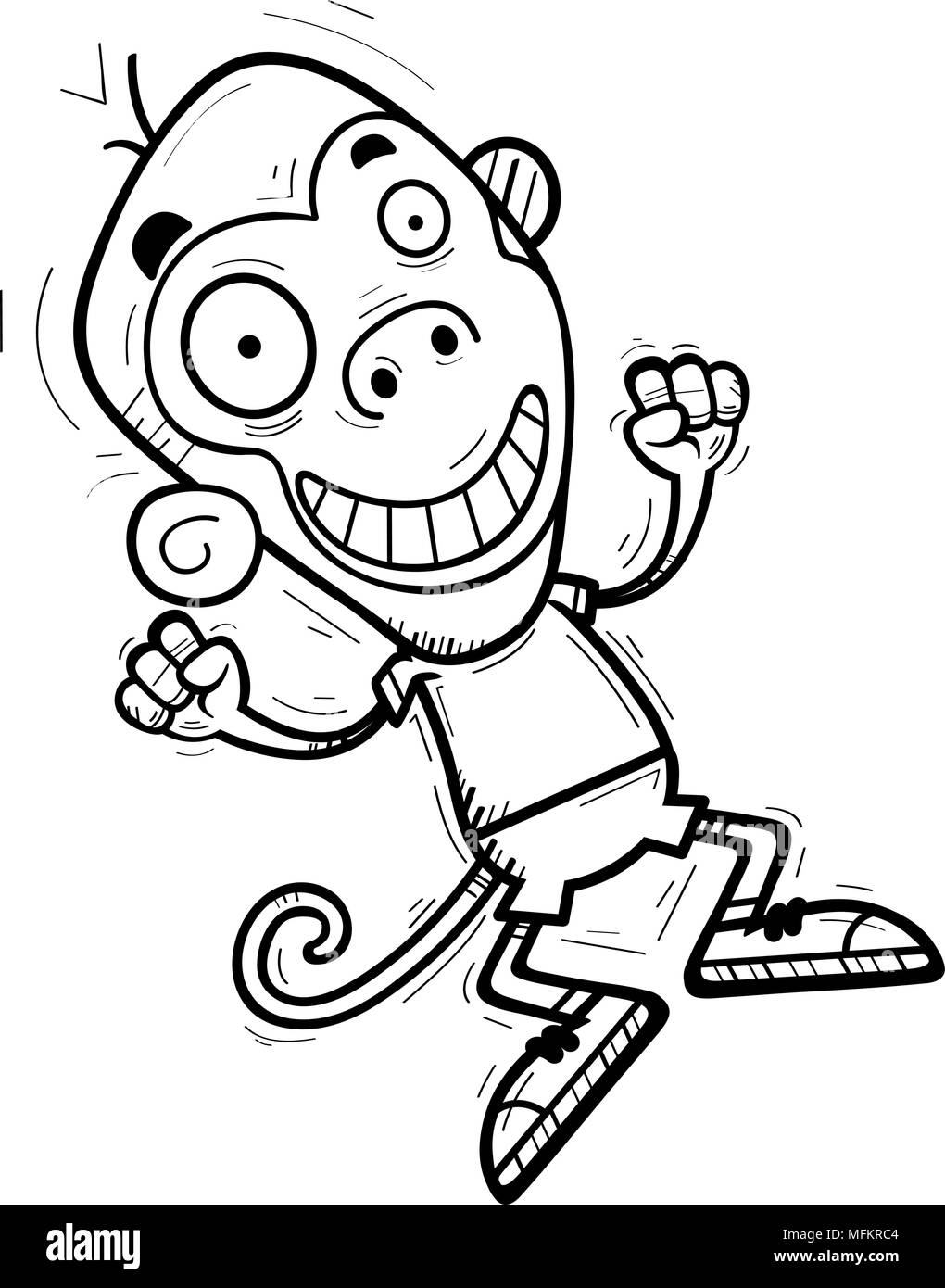 A cartoon illustration of a monkey jumping Stock Vector Image & Art - Alamy
