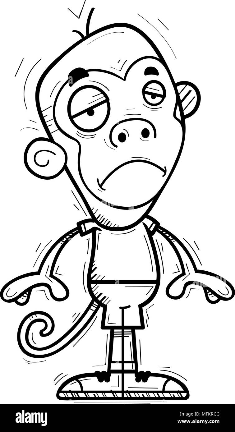 Sad Monkey Stock Vector Images - Alamy