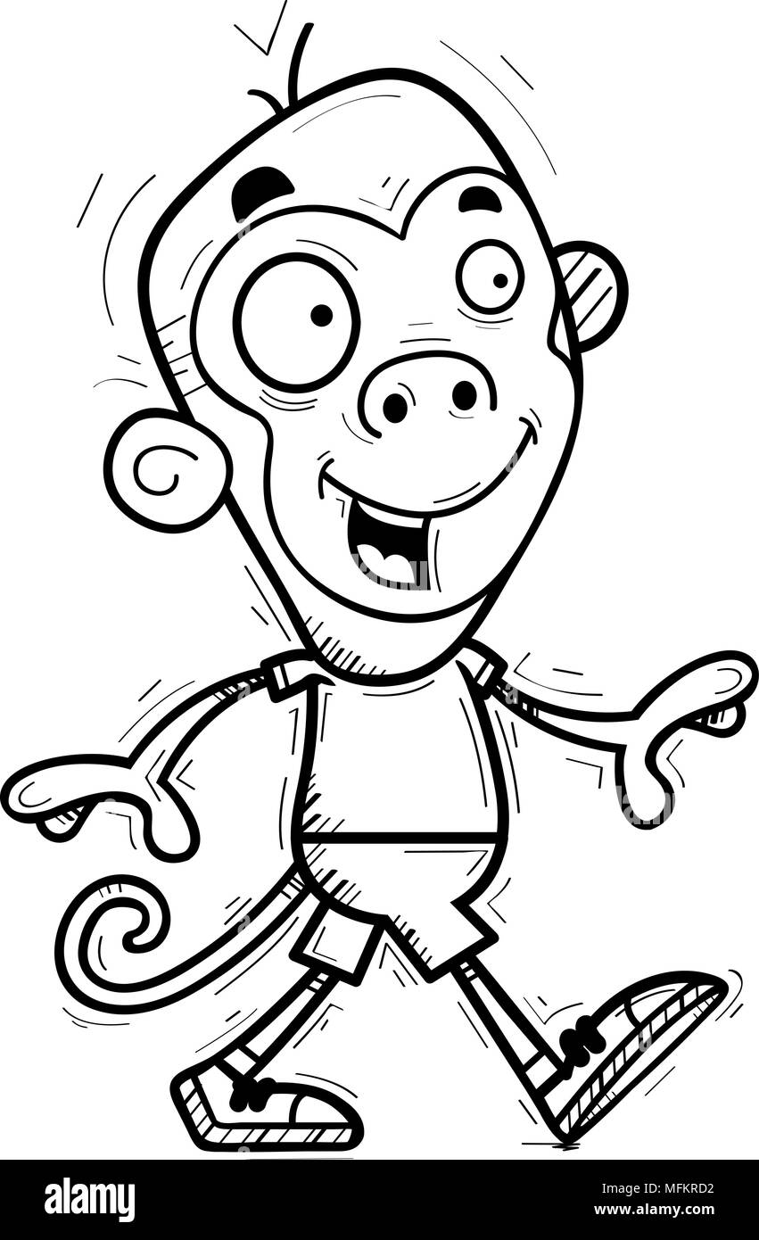 A cartoon illustration of a monkey walking Stock Vector Image & Art - Alamy