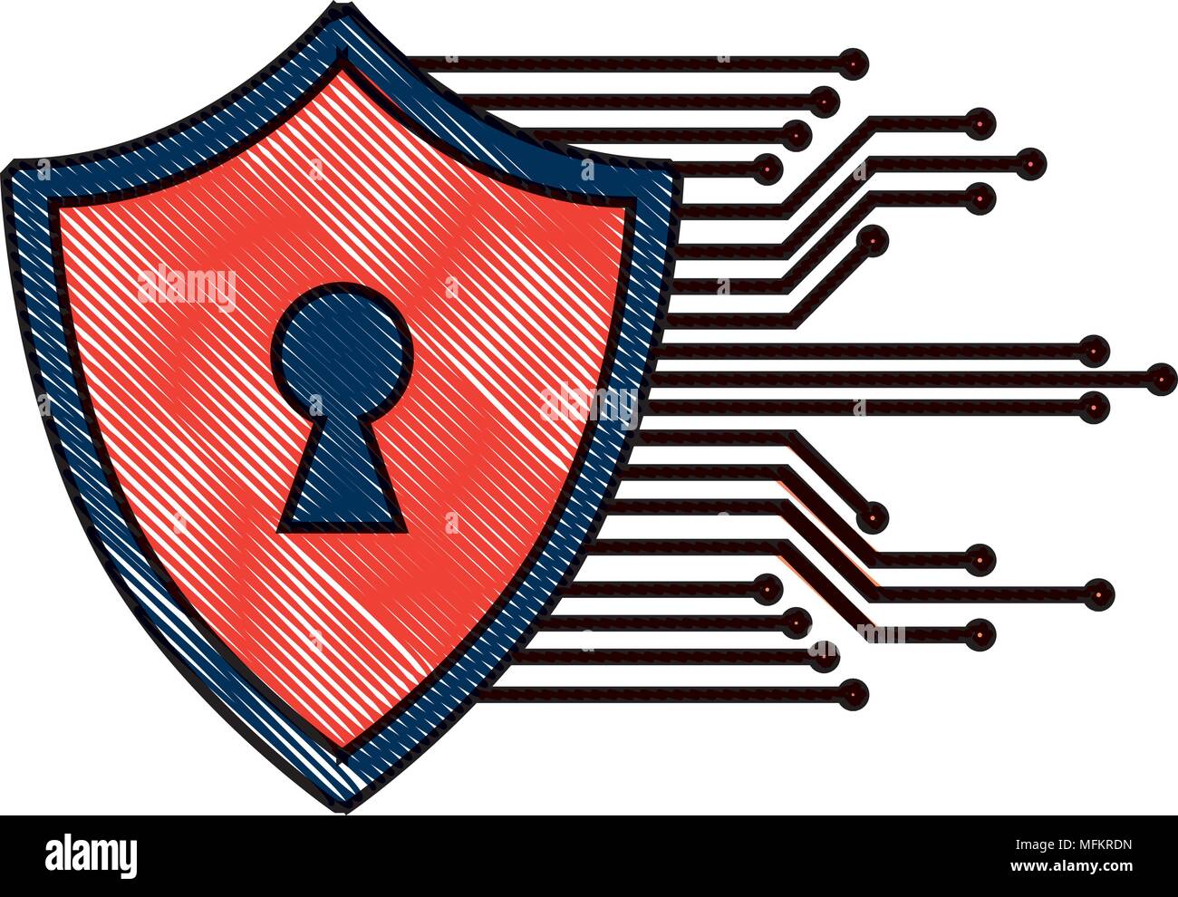 cyber security shield protection keyhole image Stock Vector Image & Art ...
