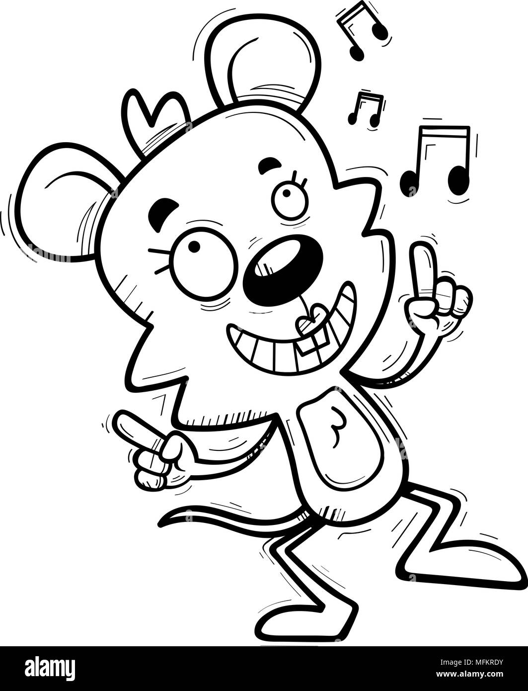 A cartoon illustration of a female mouse dancing Stock Vector Image ...