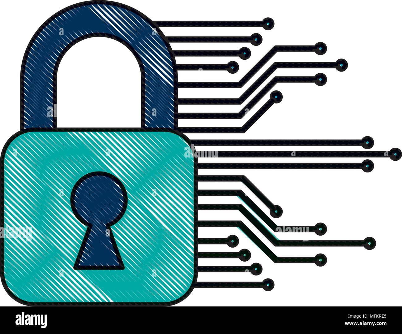 cyber security padlock safety data information Stock Vector Image & Art ...