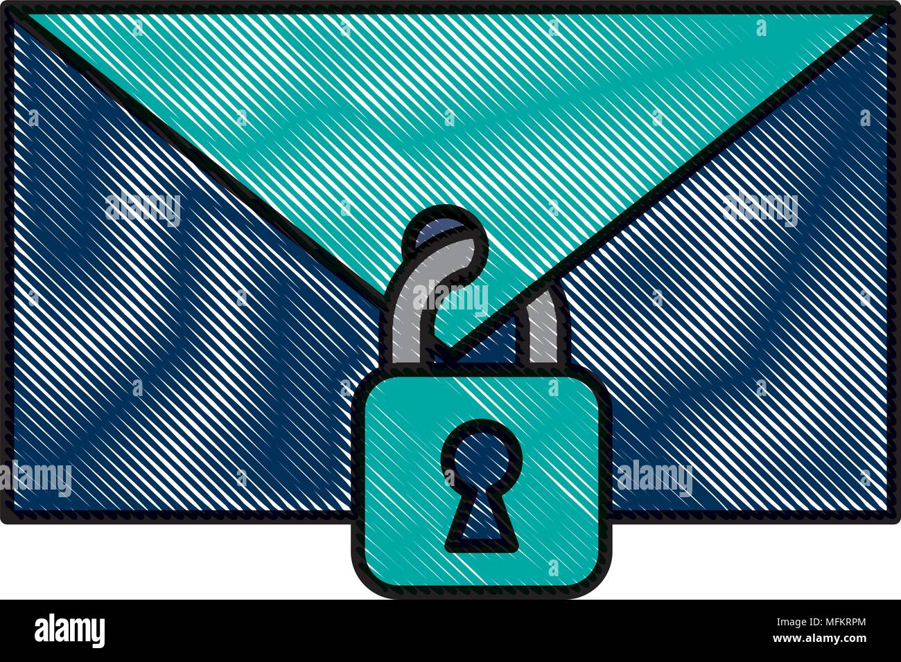 cyber security email spam padlock protection message Stock Vector Image ...