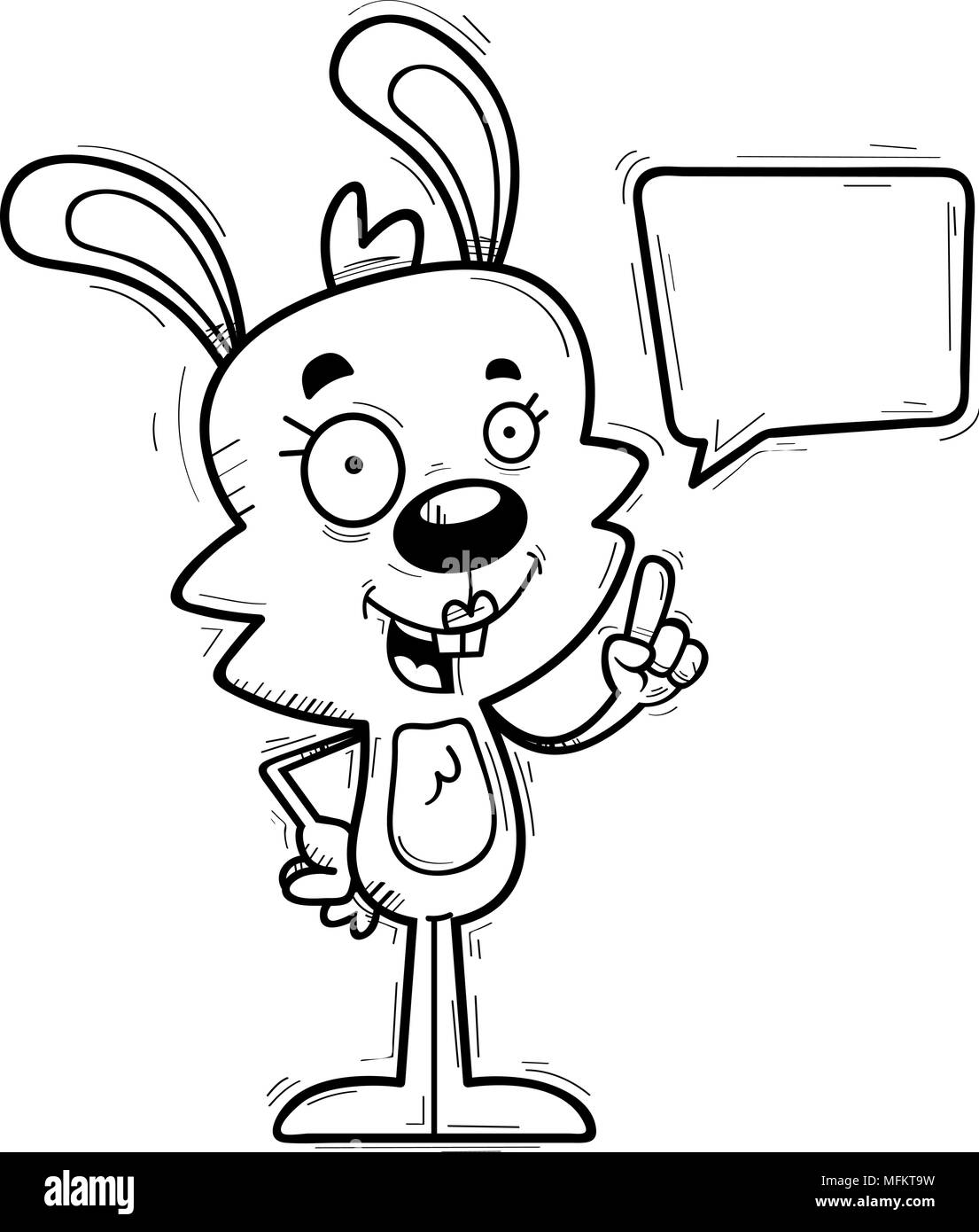 A cartoon illustration of a female rabbit talking Stock Vector Image ...