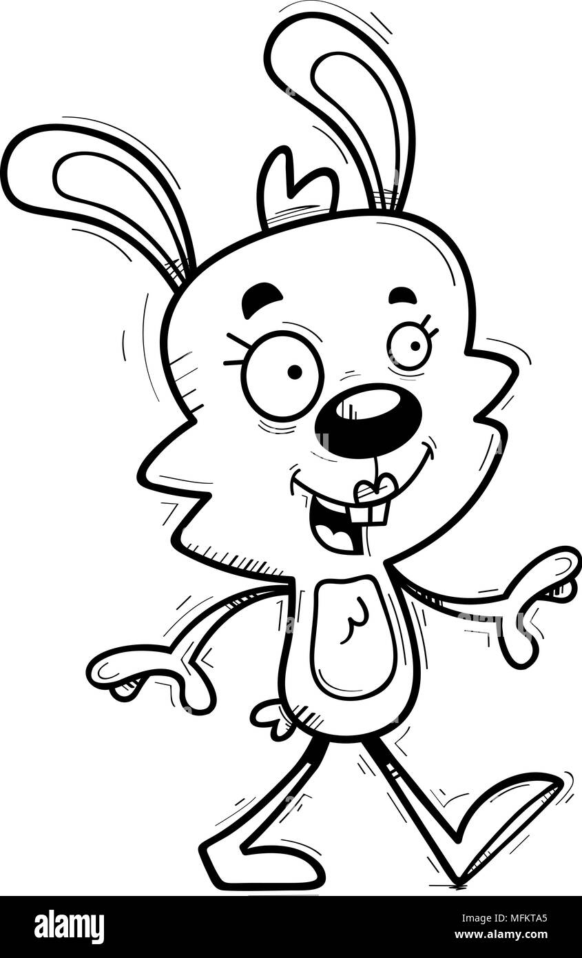 A cartoon illustration of a female rabbit walking Stock Vector Image ...