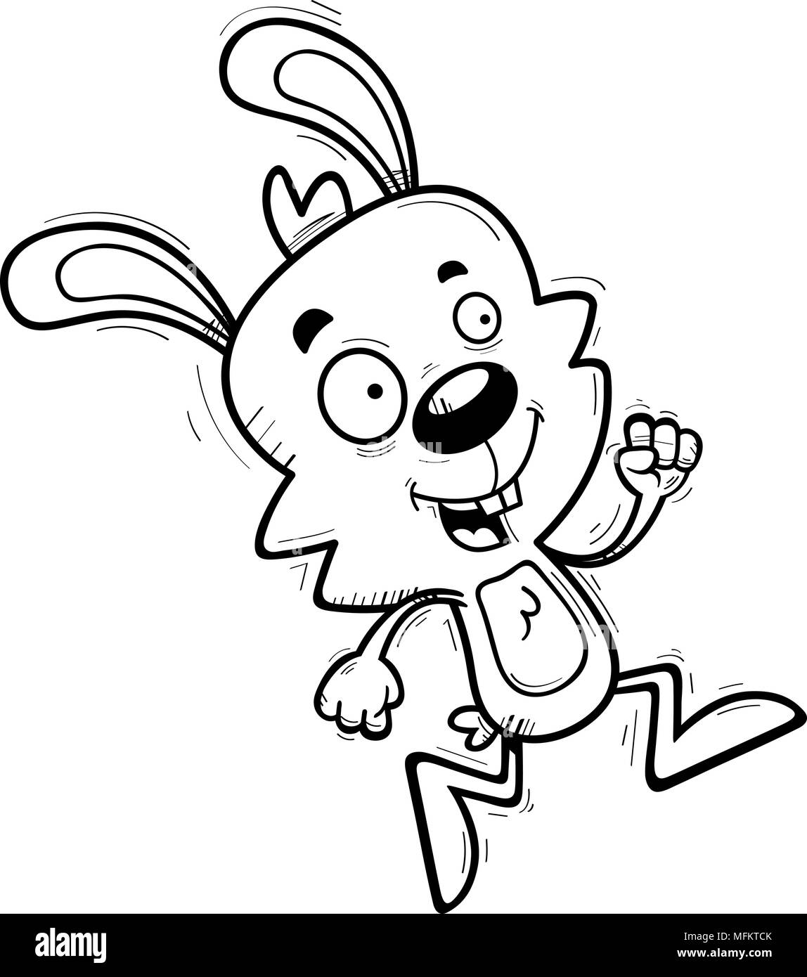 A cartoon illustration of a male rabbit running Stock Vector Image ...