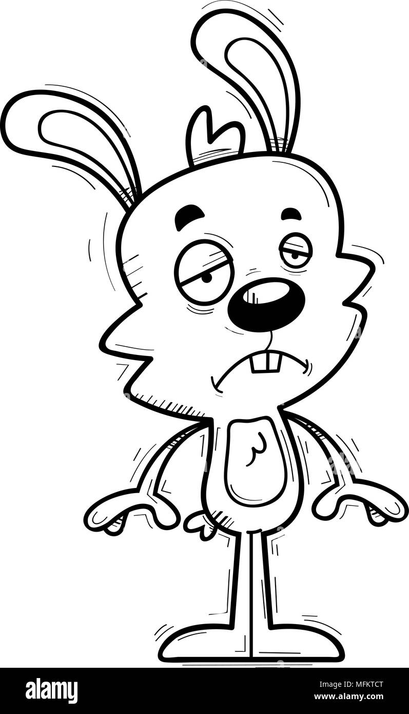 A cartoon illustration of a male rabbit looking sad Stock Vector Image ...