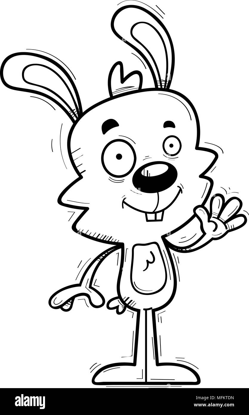 A cartoon illustration of a male rabbit waving Stock Vector Image & Art ...