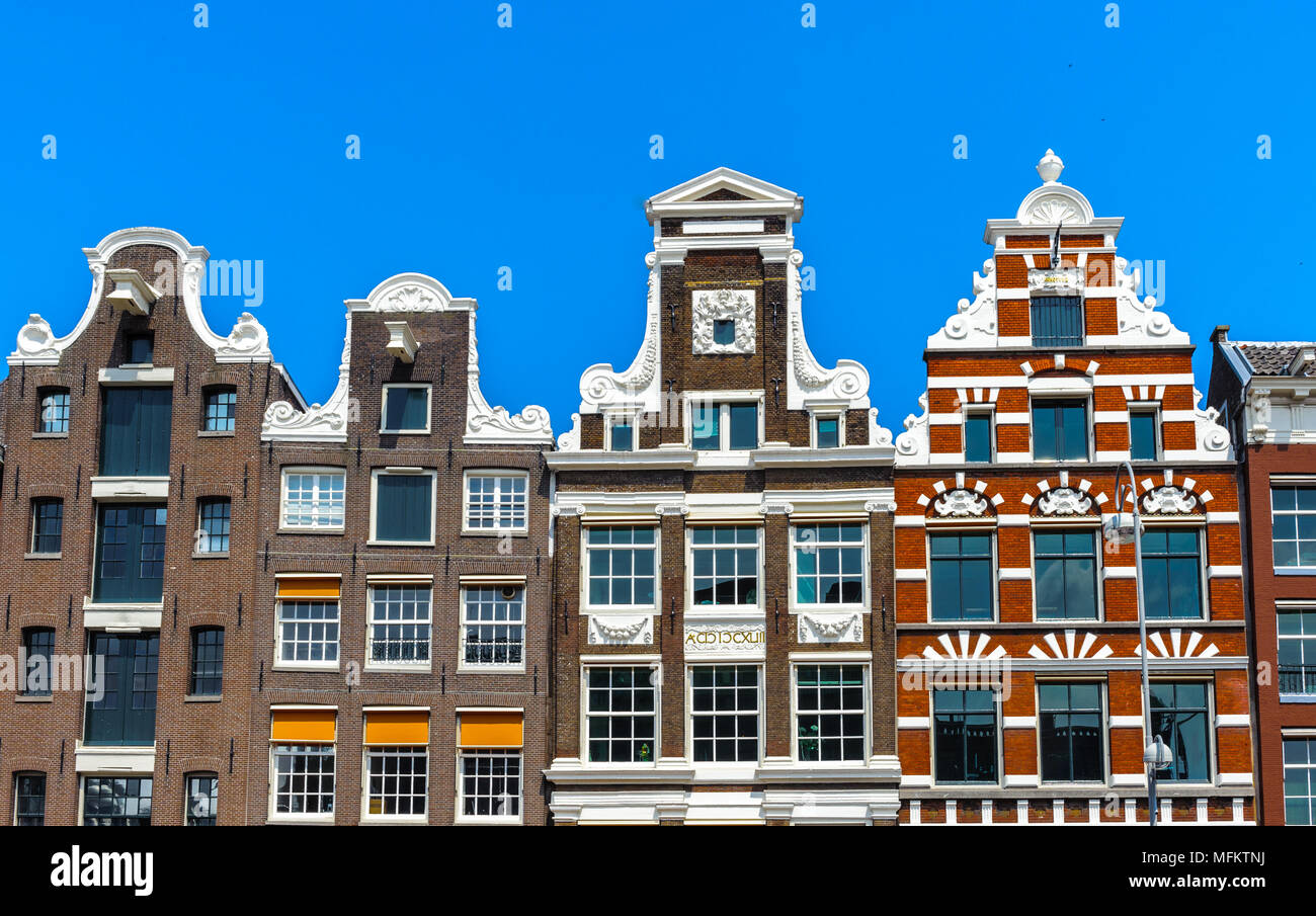 Old historical bend building in the capital of the Netherlands ...