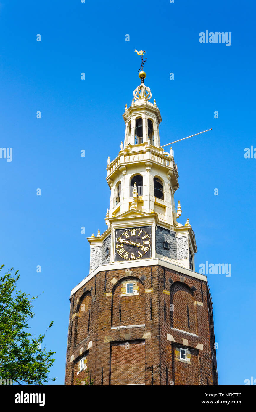Clock tower in Amsterdam, Netherlands Stock Photo - Alamy