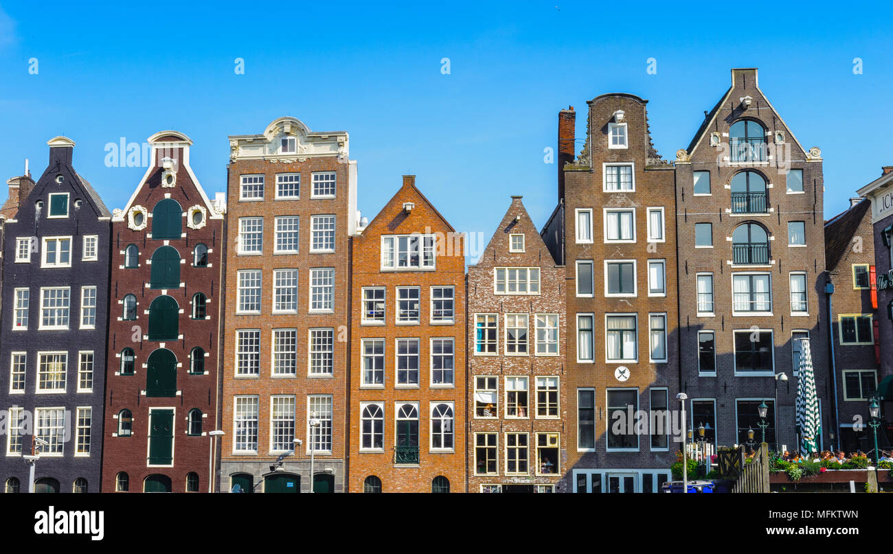 Typical view of the bend buildings in Amsterdam, Netherlands Stock ...
