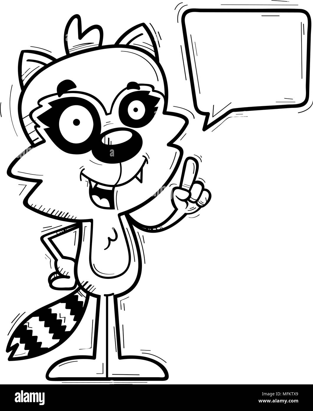 A cartoon illustration of a male raccoon talking Stock Vector Image ...