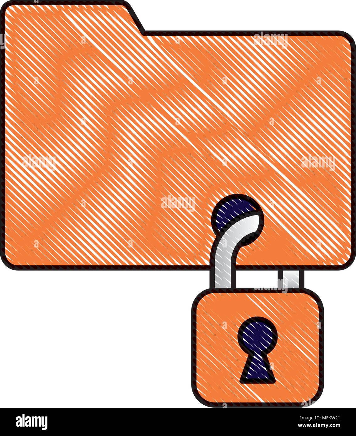 cyber security folder files data padlock safety Stock Vector Image ...