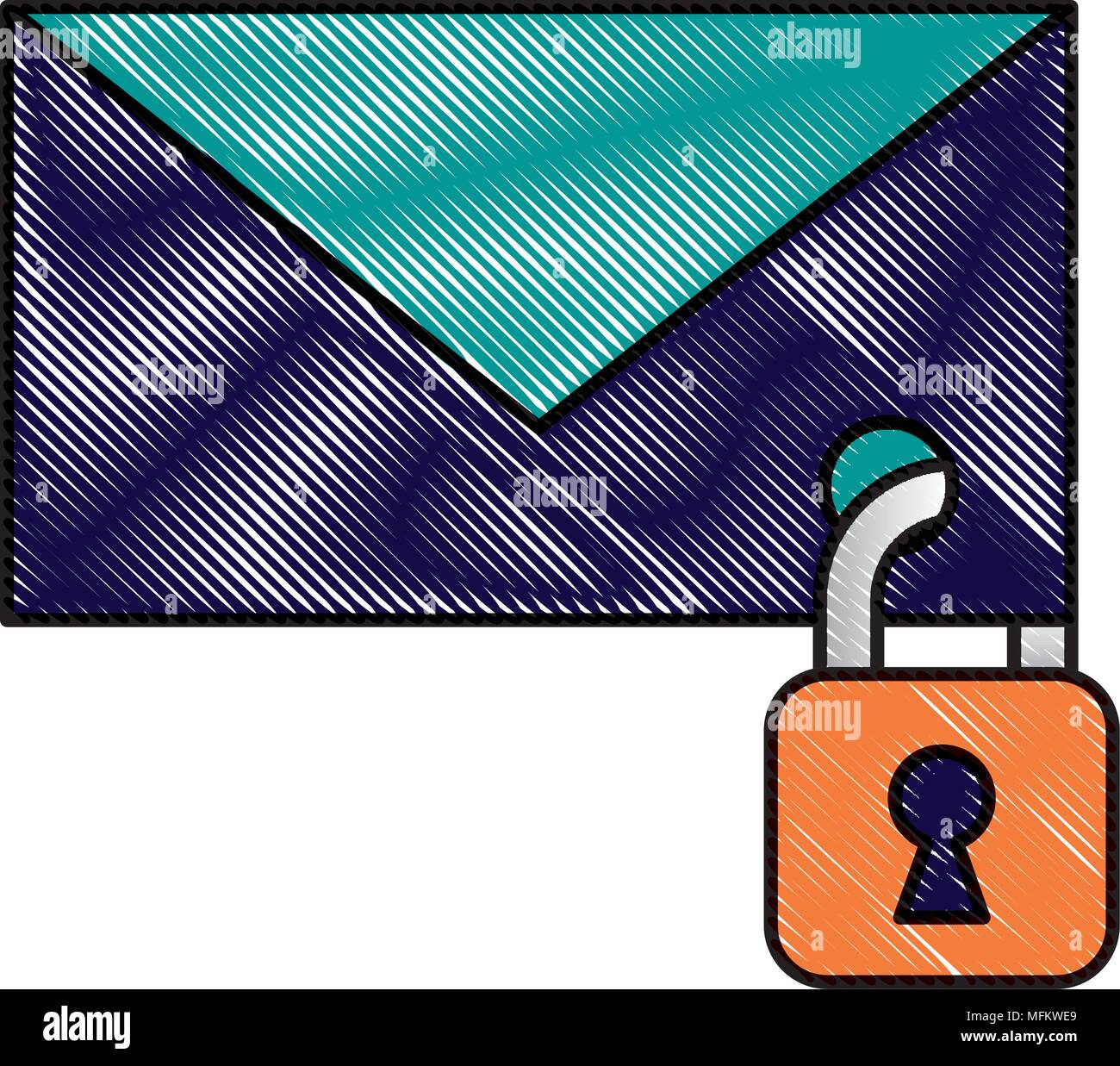 cyber security email padlock spam message Stock Vector Image & Art - Alamy