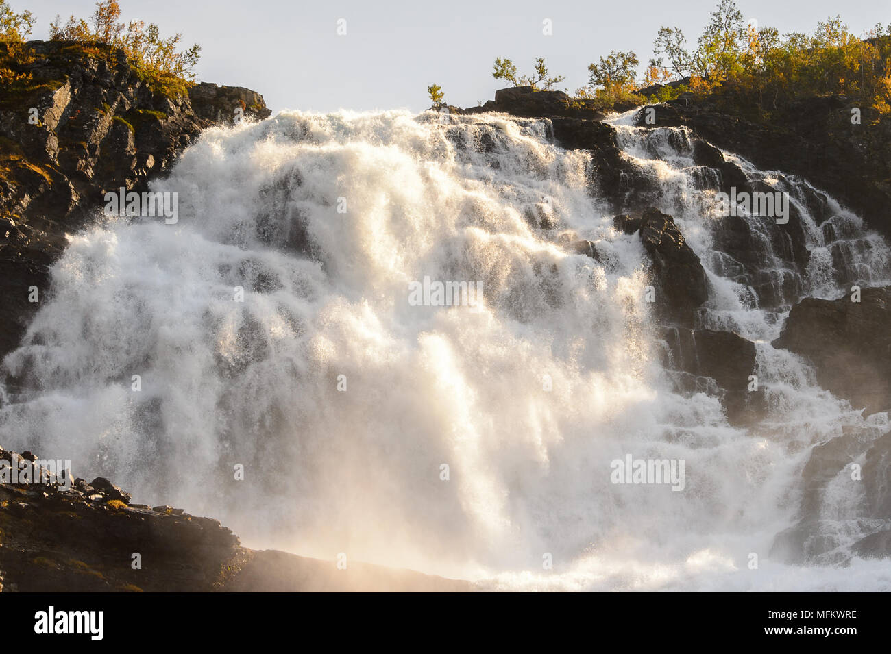 Kjosfossen, incredible waterfall of Norway Stock Photo - Alamy