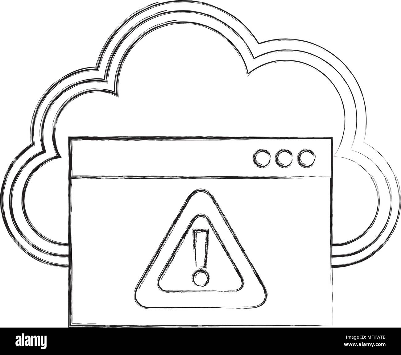 cloud storage website warning alert cyber security Stock Vector Image ...