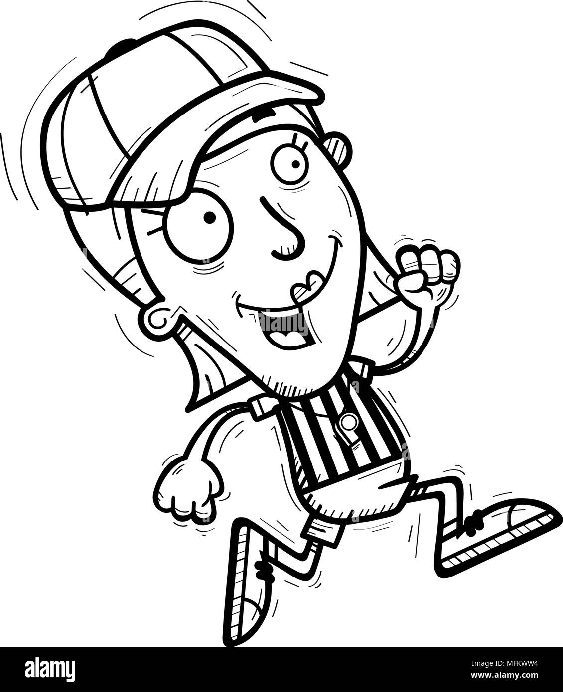 A cartoon illustration of a woman referee running Stock Vector Image ...