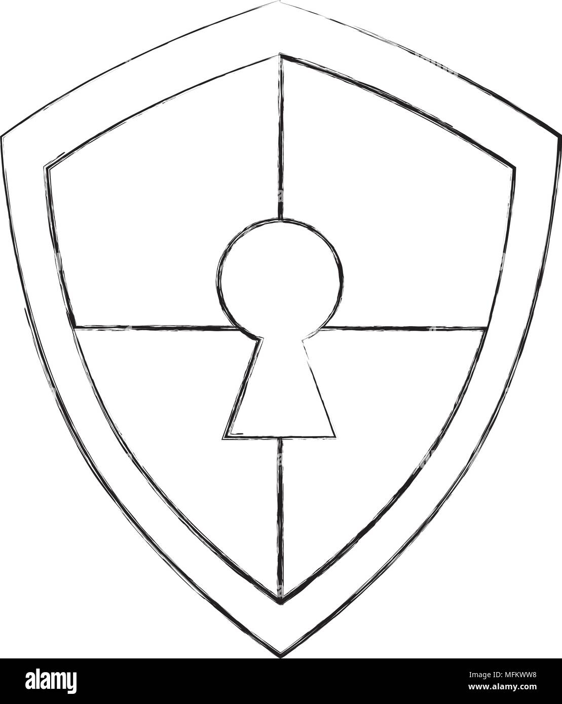 Cyber Security Shield Protection Data Keyhole Access Stock Vector Image And Art Alamy