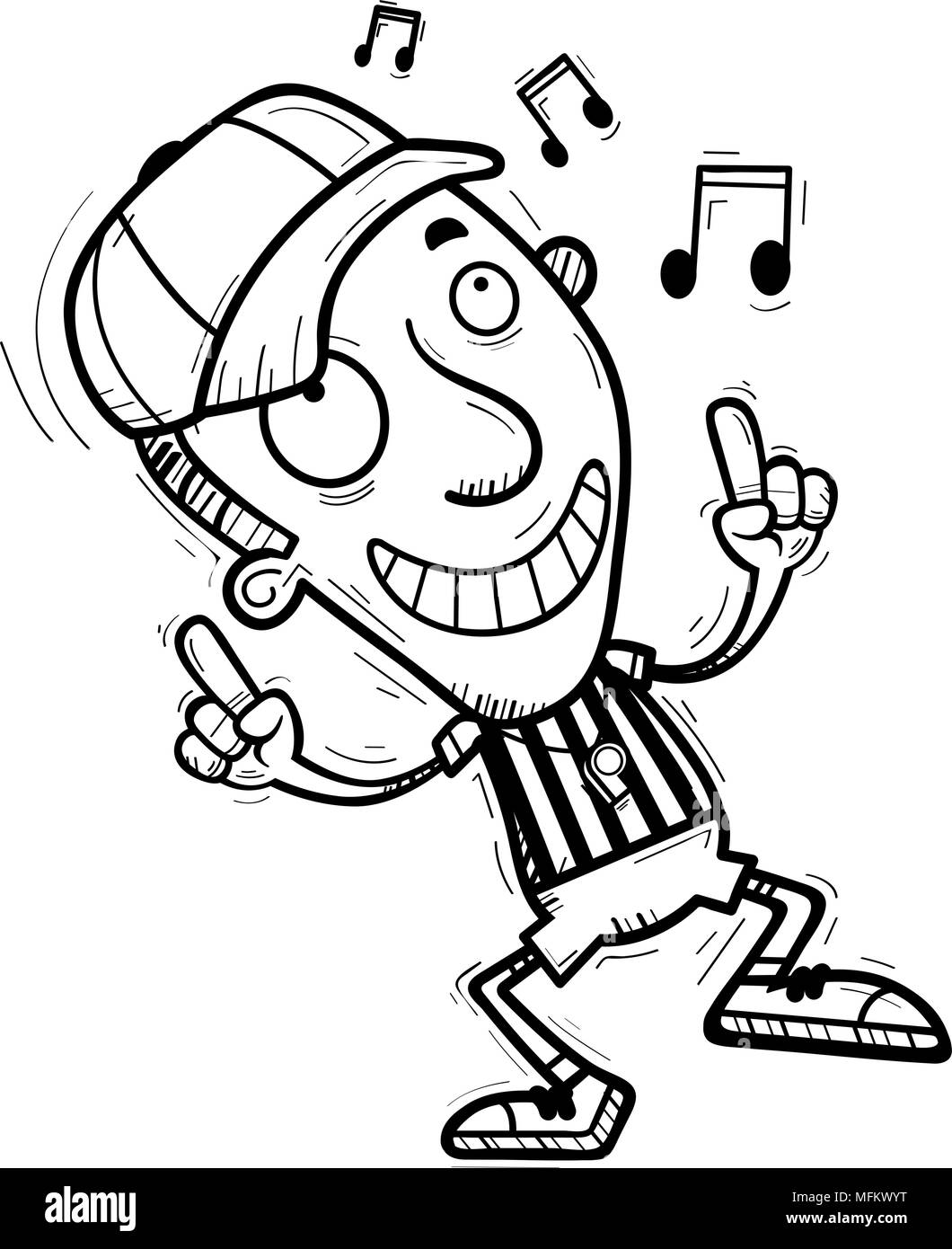 A cartoon illustration of a man referee dancing Stock Vector Image ...