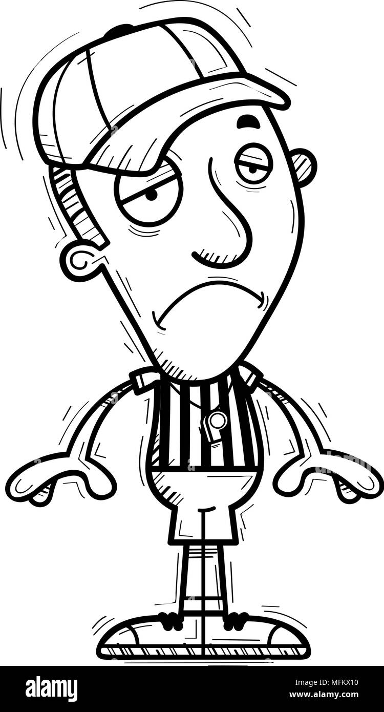 A cartoon illustration of a man referee looking sad Stock Vector Image ...