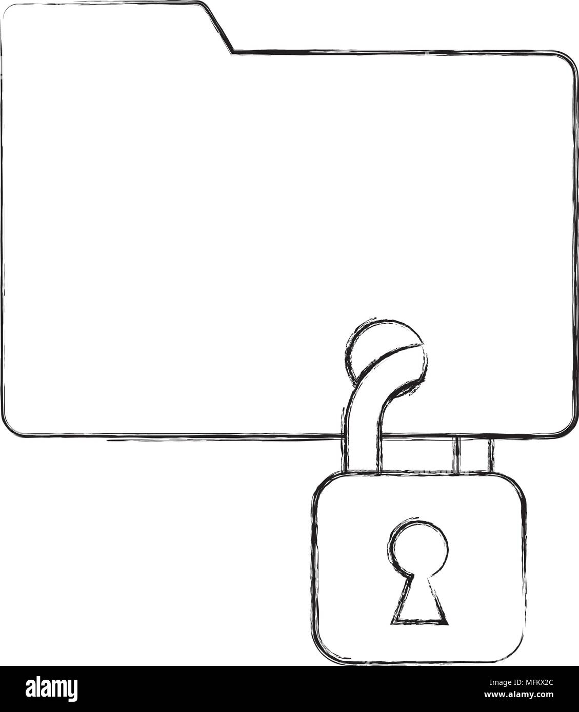 cyber security folder files data padlock safety Stock Vector Image ...