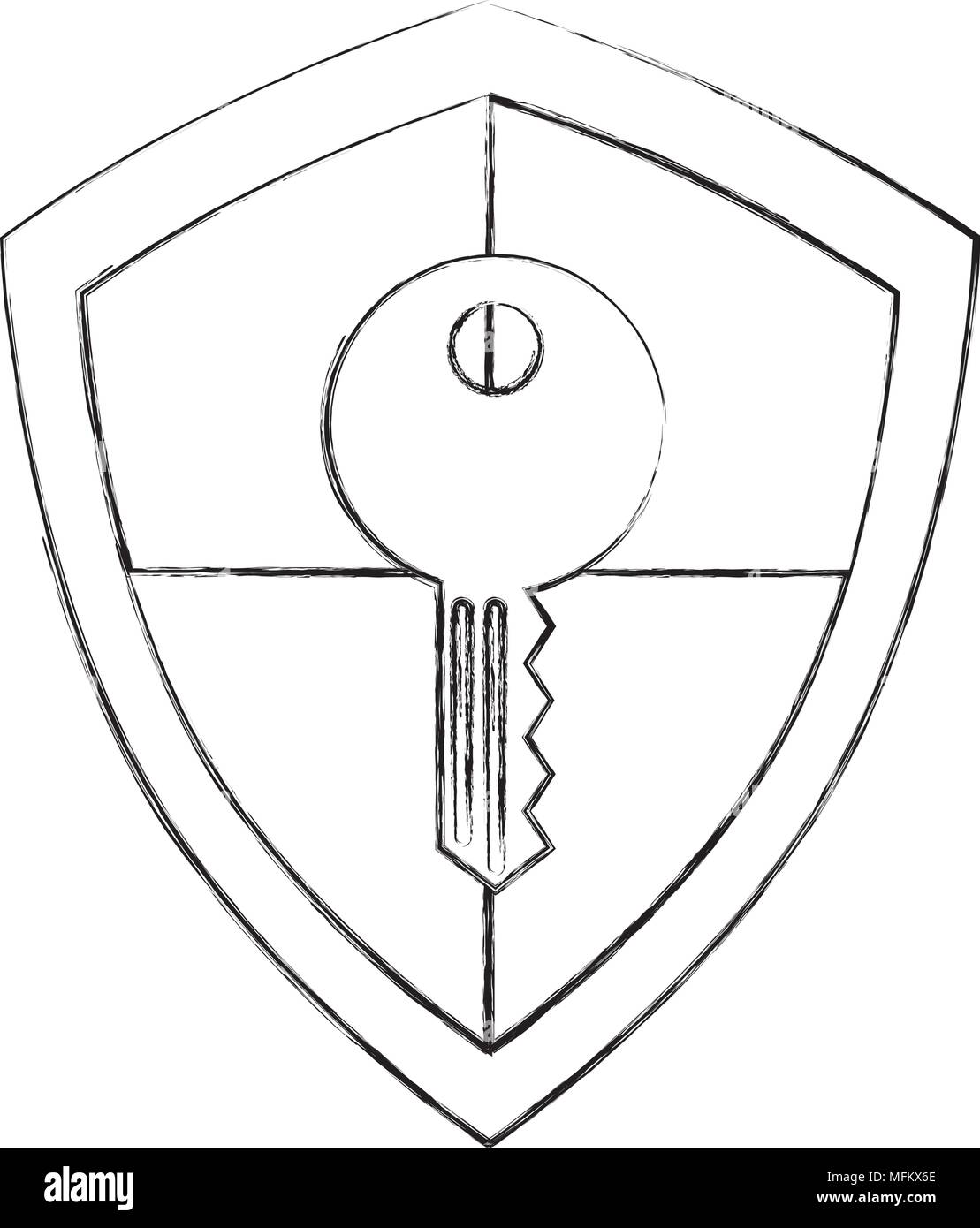 shield protection key information system safety Stock Vector Image ...