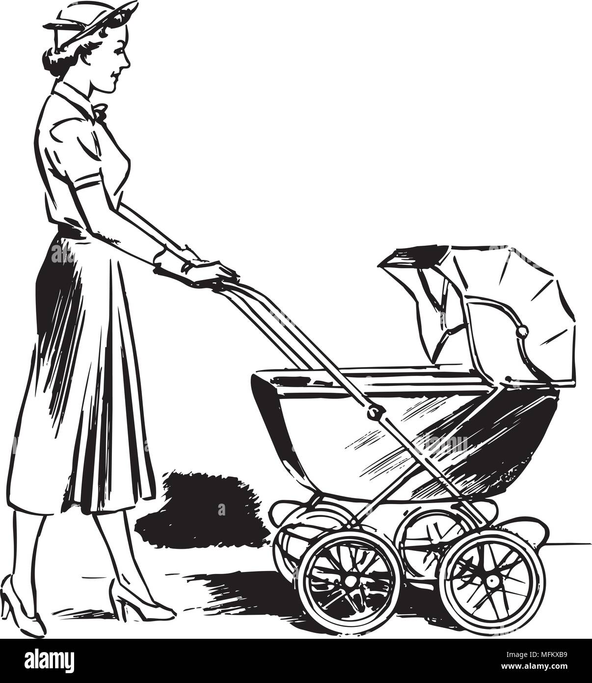 Baby pram 1940 hi-res stock photography and images - Alamy