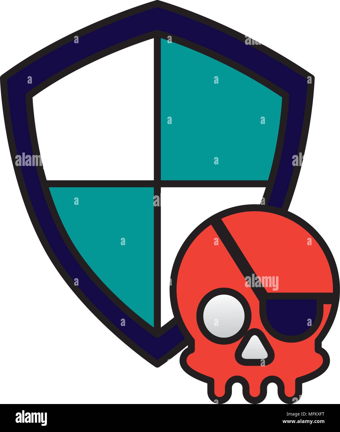shield protection skull crime cyber security Stock Vector Image & Art ...