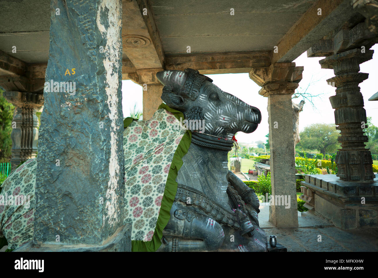 DAMBAL, Karnataka State, India. Doddabasappa Temple. NANDI Stock Photo ...