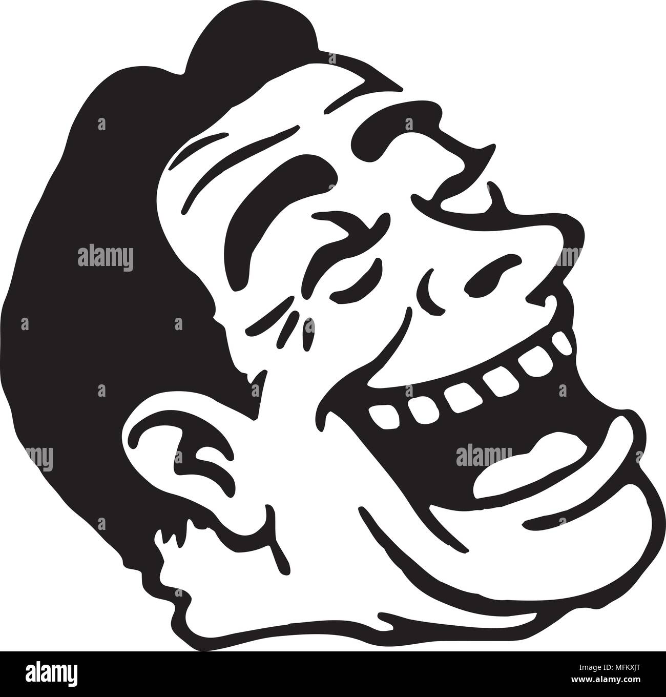 Laughing Fool - Retro Ad Art Illustration Stock Vector Image & Art - Alamy