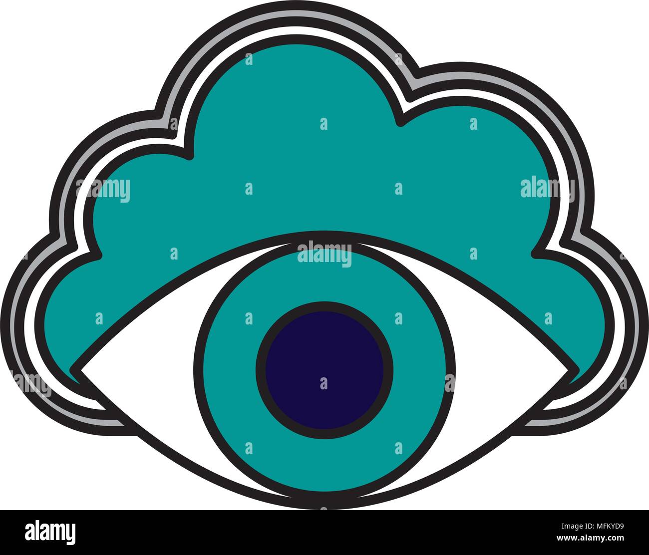 cloud storage cyber security surveillance eye network Stock Vector ...