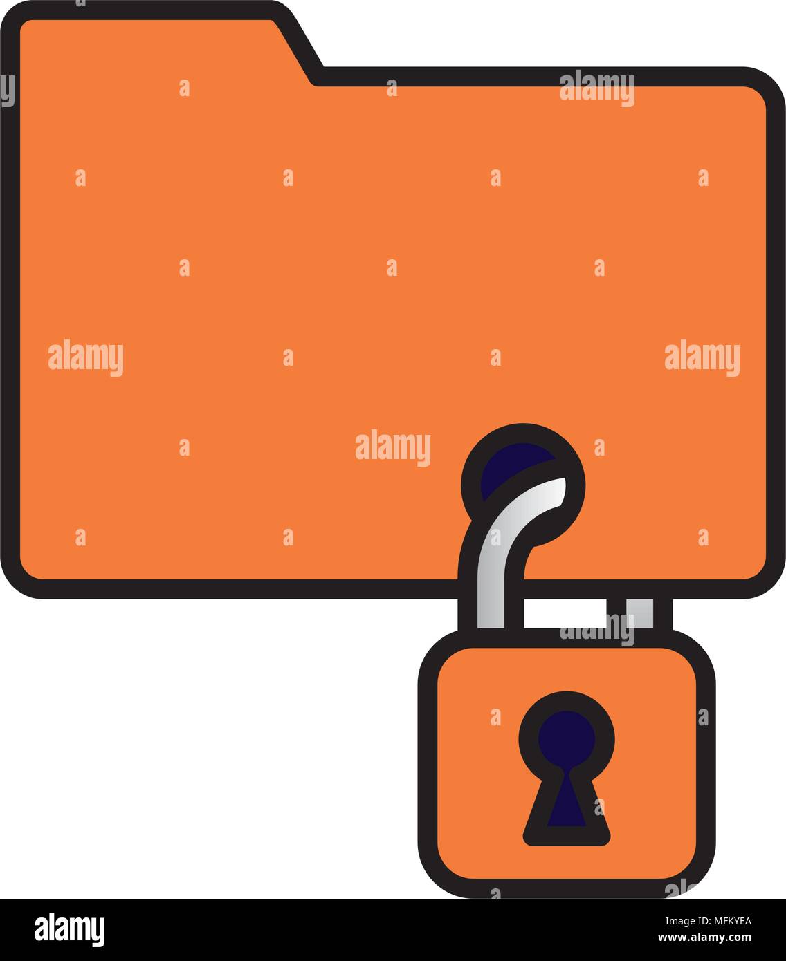 cyber security folder files data padlock safety Stock Vector Image ...