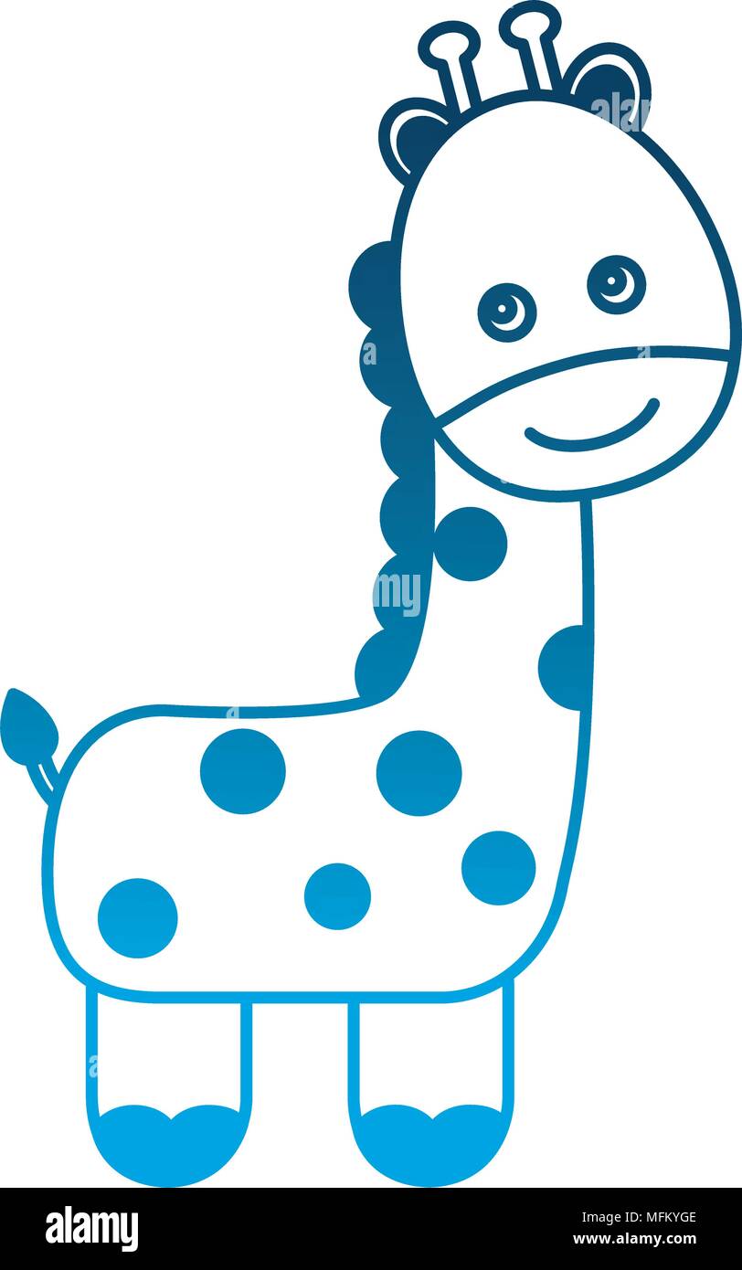 Baby Blue Giraffe Clip Art