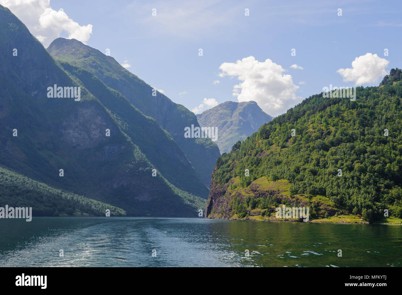 Beautiful nature of the Sognefjorden (Sognefjord), Norwegian largest ...